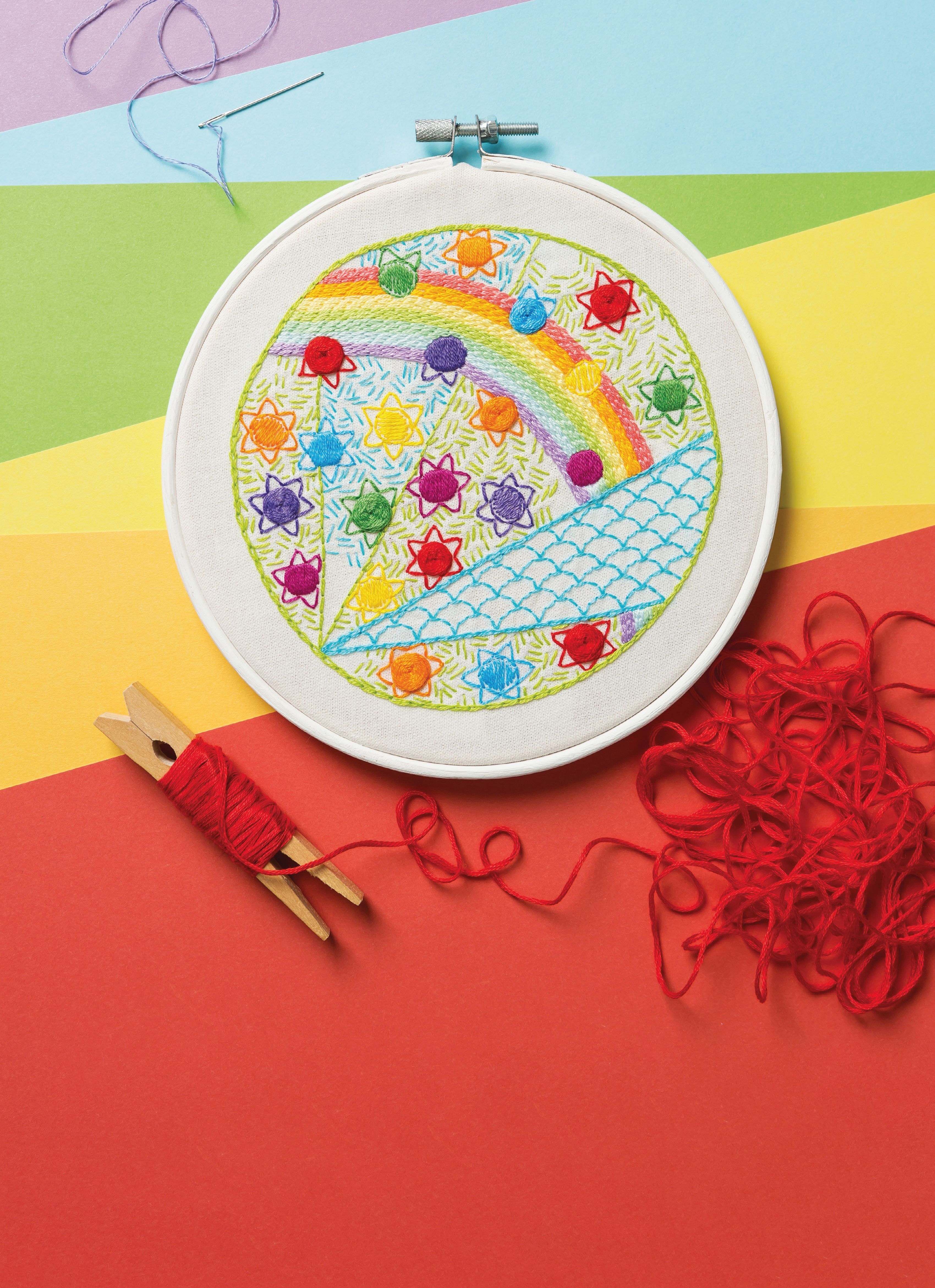 Sew 139 August 20 Embroidered Rainbow Hoop - Magazine Templates - Sew ...